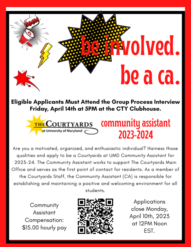 Apply to become a 2023-24 Courtyards at UMD Community Assistant ...