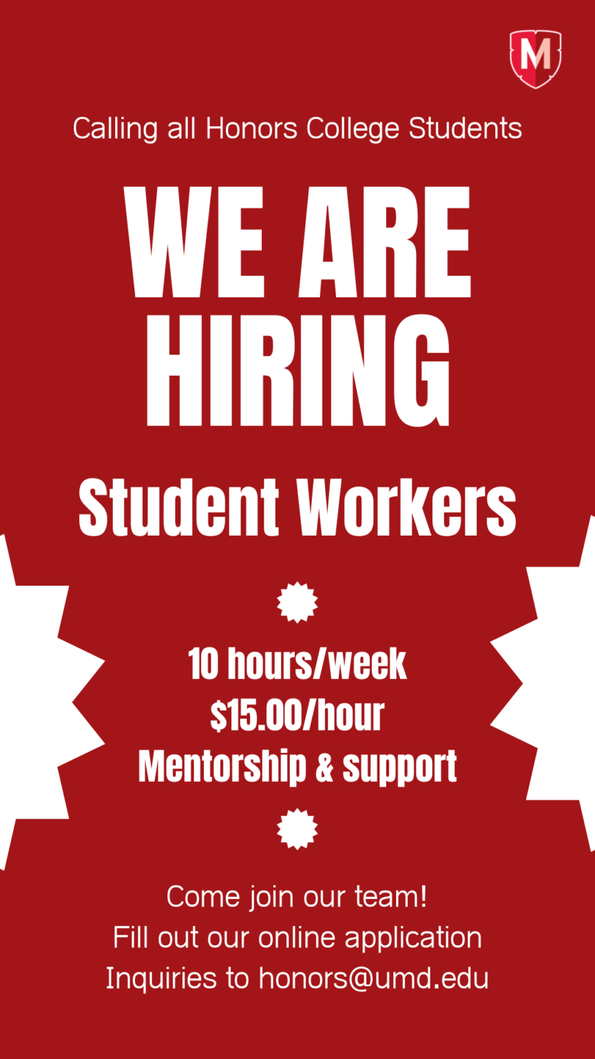 Honors College Central Office hiring student workers - University of ...